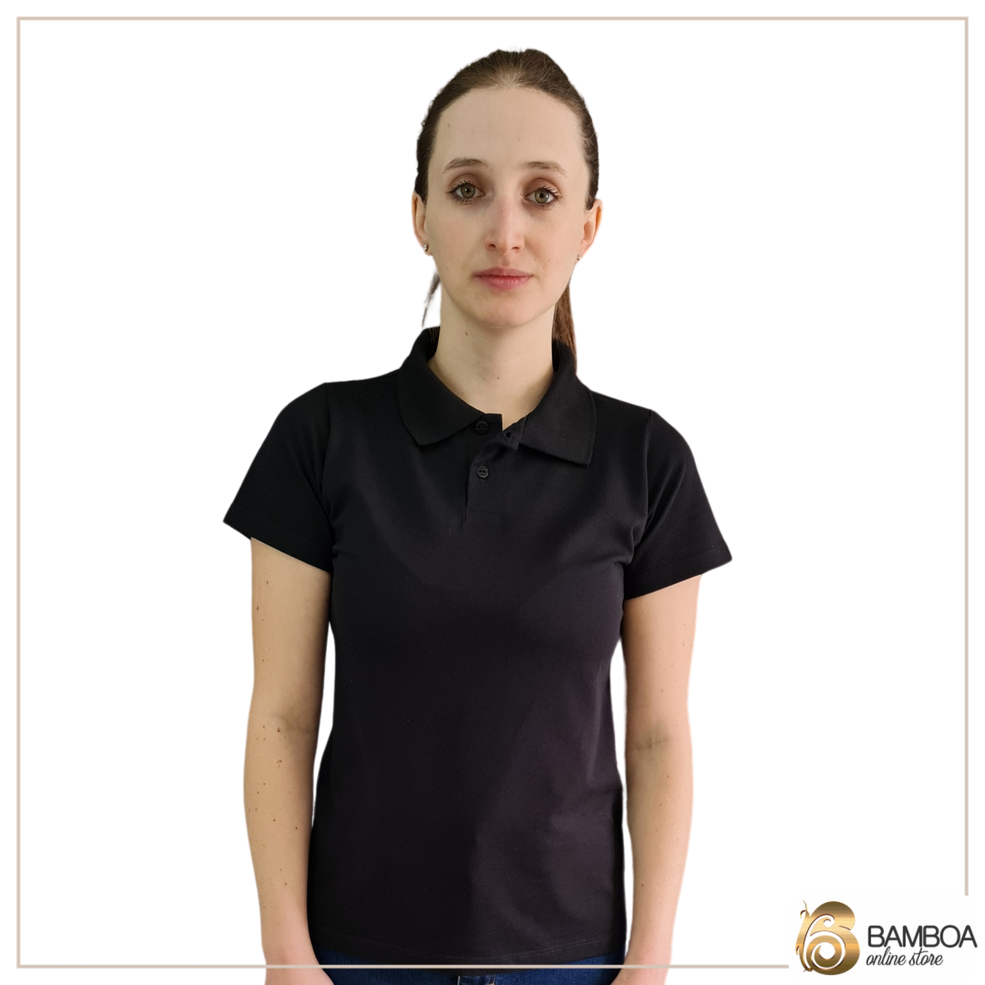 Baby Look Polo em Piquet Inglês – 50% Algodão e 50% Poliéster – BAMBOA